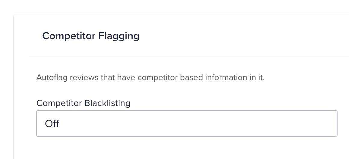 Survey Settings - Competitor Check
